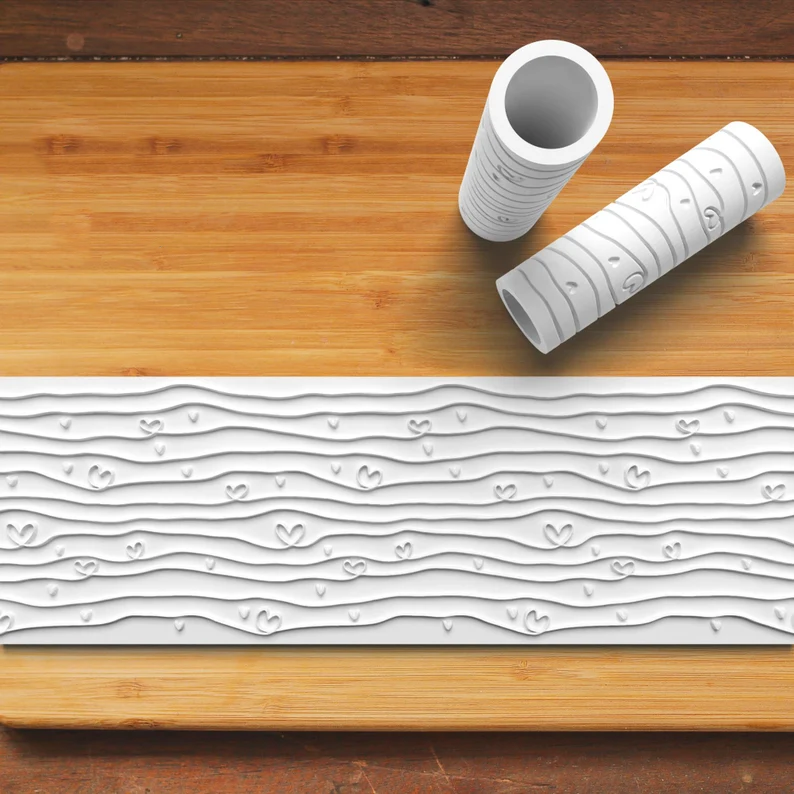 Heart Cookie stamp embossed Roller – Warwick Screenprinting and Embroidery